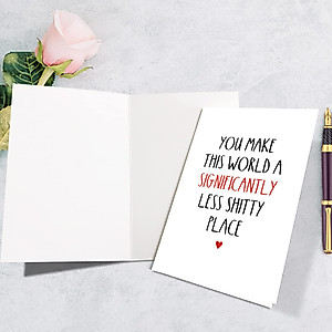 Supoeguk Funny Birthday Card for Best Friend, Bestie Birthday Card, Thank You Card for Him Her, Thinking of You Card, You Make The World Better