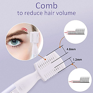 Eyebrow Trimmer, Facial Hair Trimmer Precision Detailer with Rinseable Blade, Battery Powered Double-Sided Eyebrow Razor with Comb, Compact Pen-Size Safe Painless Shaver for Chin Peach-Fuzz