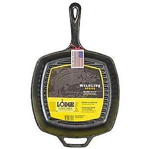 Lodge EMW6655096, 10.5" Grill Pan - Fish, Black