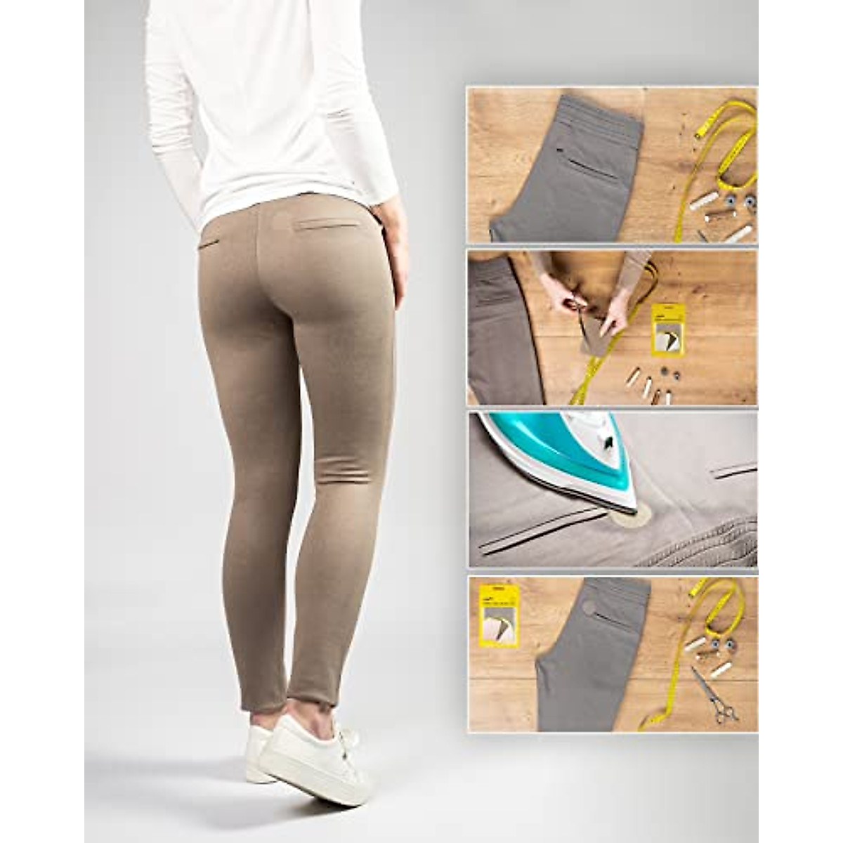 ZEFFFKA Premium Quality Fabric Iron-on Patches Inside & Outside Strongest Glue 100% Cotton Shades of Brown Beige Khaki Repair Decorating Kit 12 Pieces Size 3" by 4-1/4" (7.5 cm x 10.5 cm)