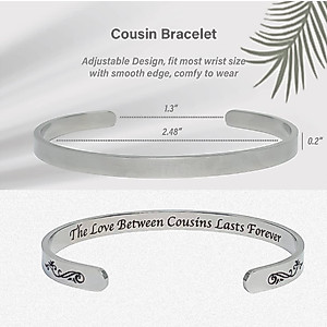 MALLAbyLAMMA Birthday Gift for Cousin Female, Cousin Bracelets for Women, Cousin Mirror Compact, I Love You Cousin, Favorite Cousin Gifts, Sister Cousin Gifts, Gift for Cousin Christmas