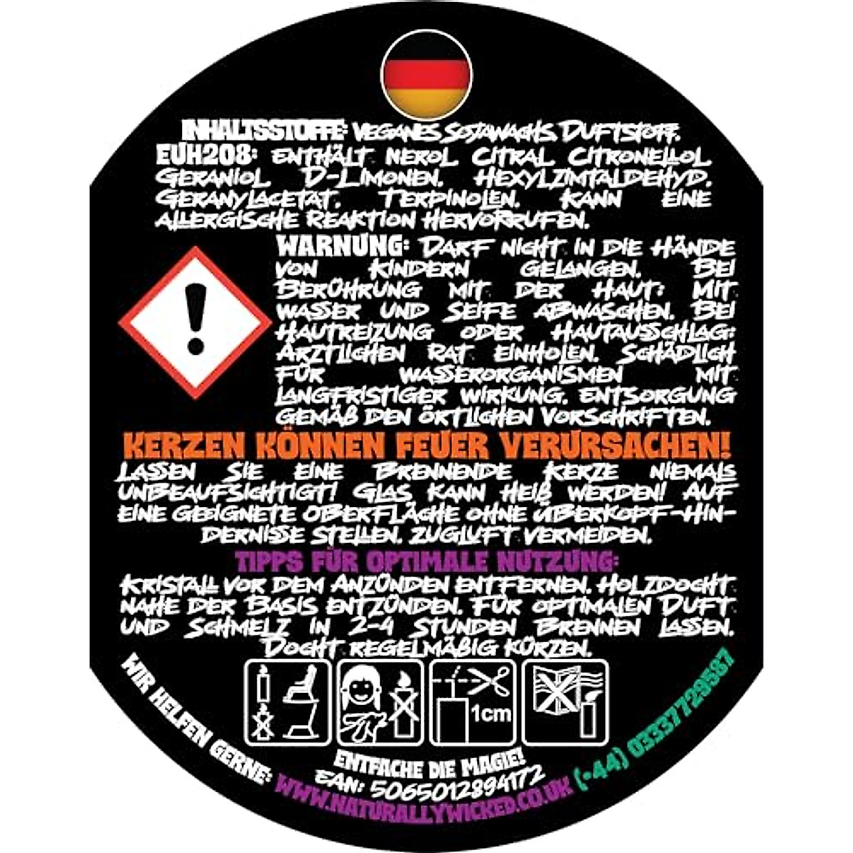 Naturally Wicked Spellbinding Luck Candle with Crystal, Wood Wick & Gift Box