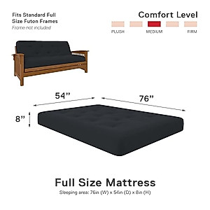 DHP Trule 8-Inch Spring Coil Futon Mattress, Microfiber, Full, Blue Gray