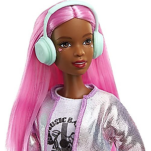 Barbie Career of The Year Music Producer Doll (12-in), Colorful Pink Hair, Trendy Tee, Jacket & Jeans Plus Sound Mixing Board, Computer & Headphone Accessories, Great Toy Gift