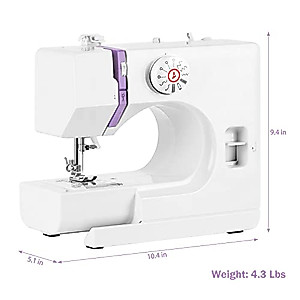 Sewing Machine - Mini Sewing Machine for Beginners and Kids with 12 Built-in Stitches, Portable Sewing Machine with Adjustable 2 Speed and Foot Pedal Control, Perfect for Arts,Crafts & Sewing Projects