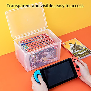 Switch Game Card Storage Box, Support 11Game Card with Protective Case with Storage, Ultra-cleartransparent, Can be Stored Switch Host and Handle and other Accessories