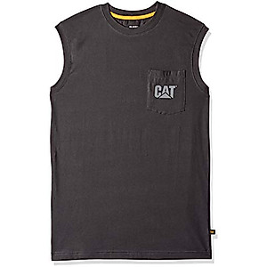 Caterpillar Men's Trademark Sleeveless T-Shirt, Dark Shadow, Large