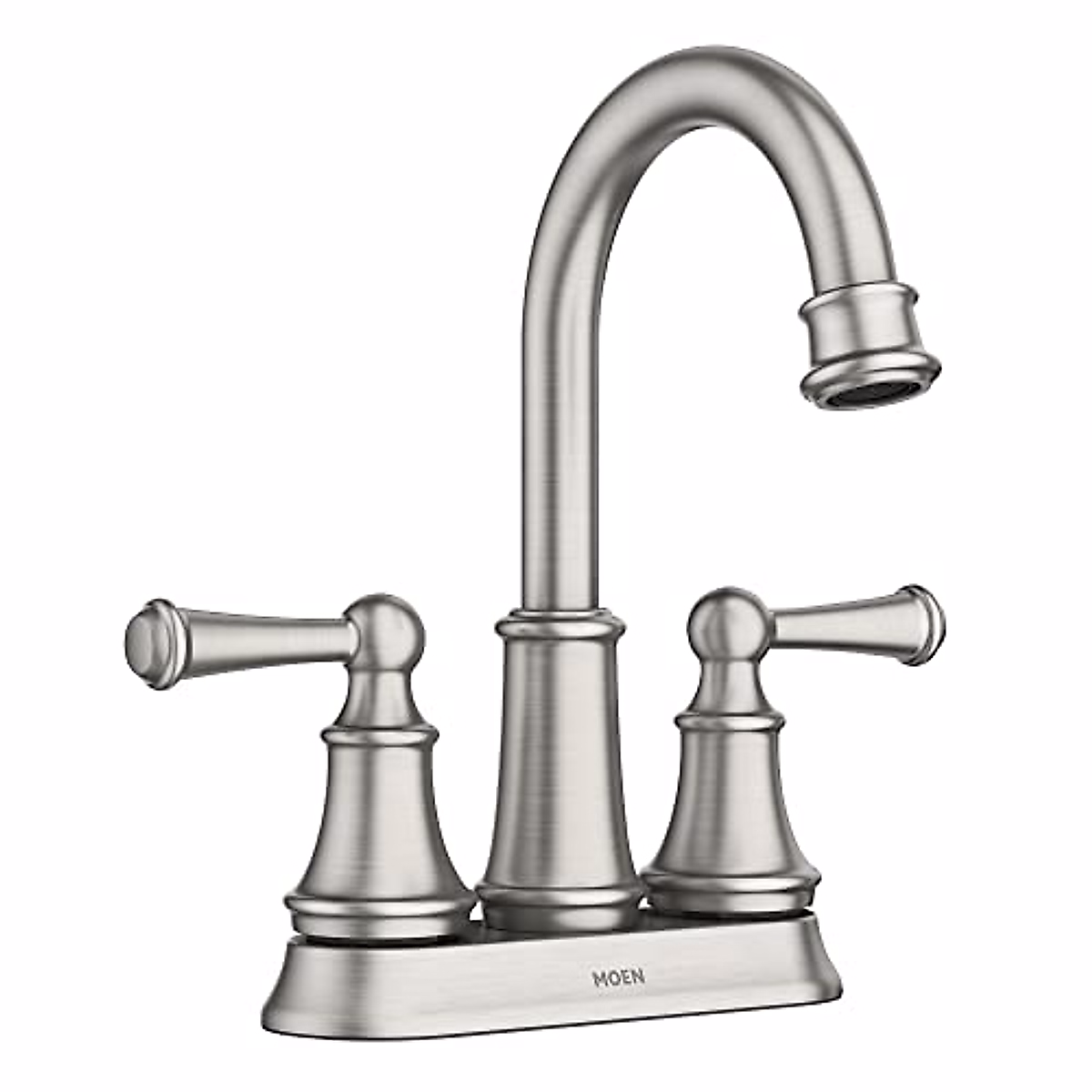 Moen Brecklyn Spot Resist Brushed Nickel Two Handle Centerset Lavatory Faucet, 3-Hole Bathroom Sink Faucet, 84162SRN