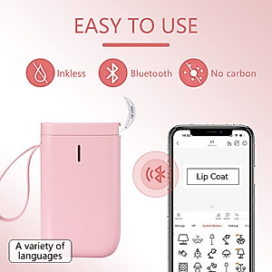 NIIMBOT Label Maker Machine with Tape, D11 Wireless Bluetooth Connection Portable Printer Mini Label Makers with Multiple Templates Easy to Use Office Home Organization USB Rechargeable