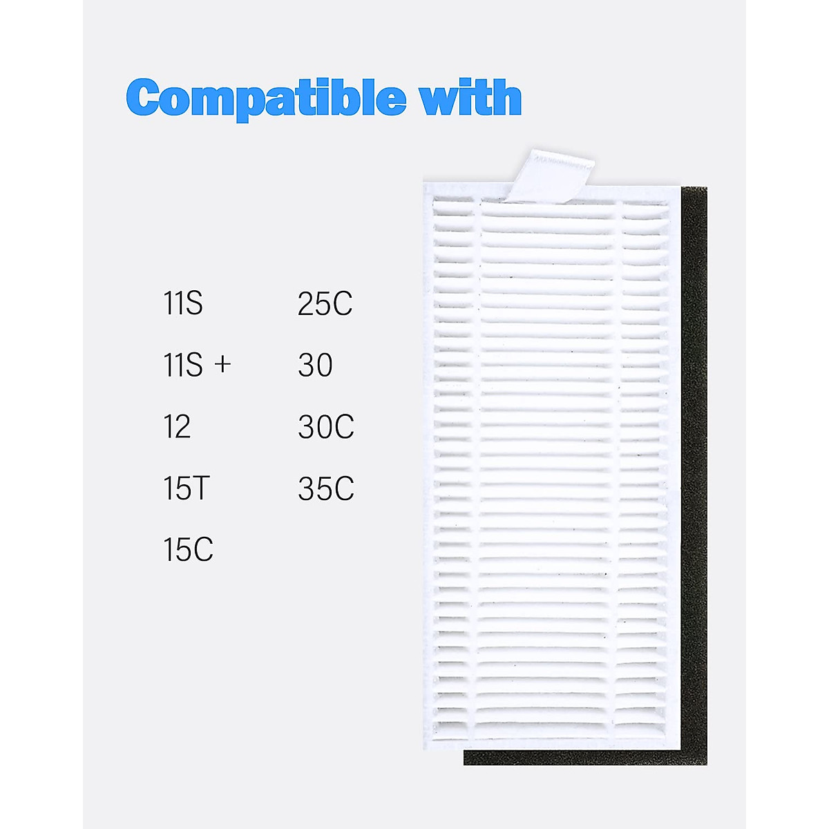 BBT BAMBOOST Filters Replacement Parts Fit for Eufy RoboVac 11S, Eufy 25C, RoboVac 30, Eufy 30C, Eufy 15C, Eufy Robovac 35C, RoboVac 12, RoboVac 15T, RoboVac 11S Plus Filters, Pack of 10