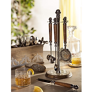 Heritage Collection Wood and Inlay Metal Flatware Caddy