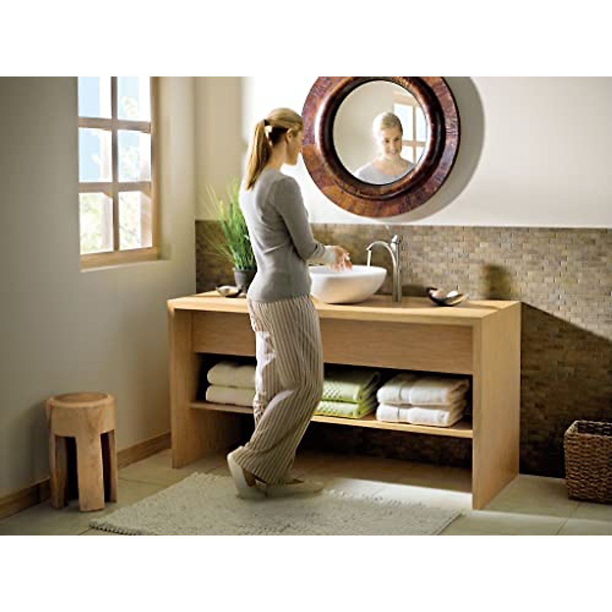 Moen Eva Brushed Nickel One-Handle High Arc Bathroom Faucet, 6400BN