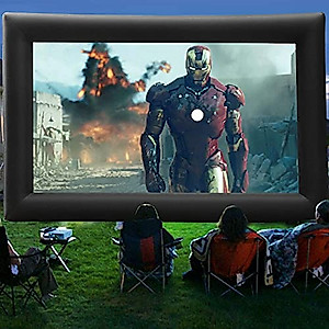 CZGBRO Inflatable Projector Screen - Outdoor Movie Screen Blow Up for Movie Parties Backyard Outside with Air Blower and Carry Bag, Front and Rear Projection (28FT with Blower)