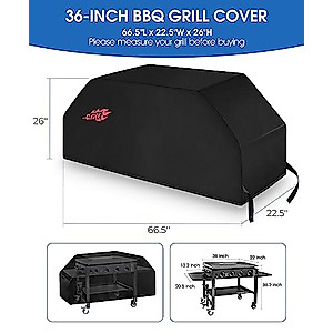 Griddle Cover for Blackstone Griddle, Epicmelody 36-inch 600D Heavy Duty Grill Cover for Outdoor Grill, Flat Top Grill Cover with Straps, Waterproof Grill Cover for Camp Chef and More 4-Burner Griddle