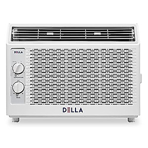 DELLA 5000 BTU 115V/60Hz Window Air Conditioner, Whisper Quiet AC Unit with Easy to Use Mechanical Control and Reusable Filter, Cools Up to 150 Sq. Ft.