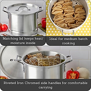 IMUSA USA 28Qt Aluminum Steamer with Lid, 28-Quart, Silver