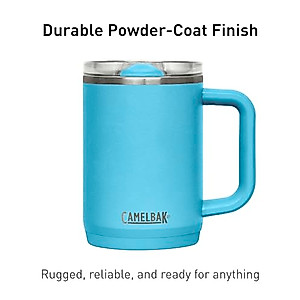 CamelBak Thrive Leak-Proof 16 oz Mug, Insulated Stainless Steel - For travel, coffee, tea, hot beverages - Spill Proof - Cup-holder Compatible, Nordic Blue