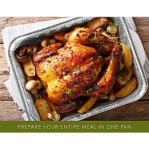 NYHI 9'' x 13” 4 Inches Deep Aluminum Foil Pans 20 Pack Durable Disposable Grill Drip Grease Tray Half Size Extra Deep Steam Pan and Oven Buffet Trays Food Containers for Catering Baking Roasting