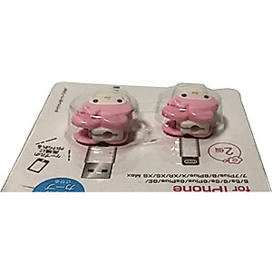 Kasoyo Sanrio My Melody Cable Protector Cell Phones Accessories 2pcs Set for iPhone (Lightning Cable)