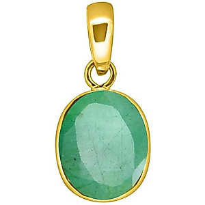 Natural Certified Emerald/Panna 4.00-11.00Ct Gemstone Astrology Pendant In Copper (Panchadahtu), Birthstone Pendants (5.00)