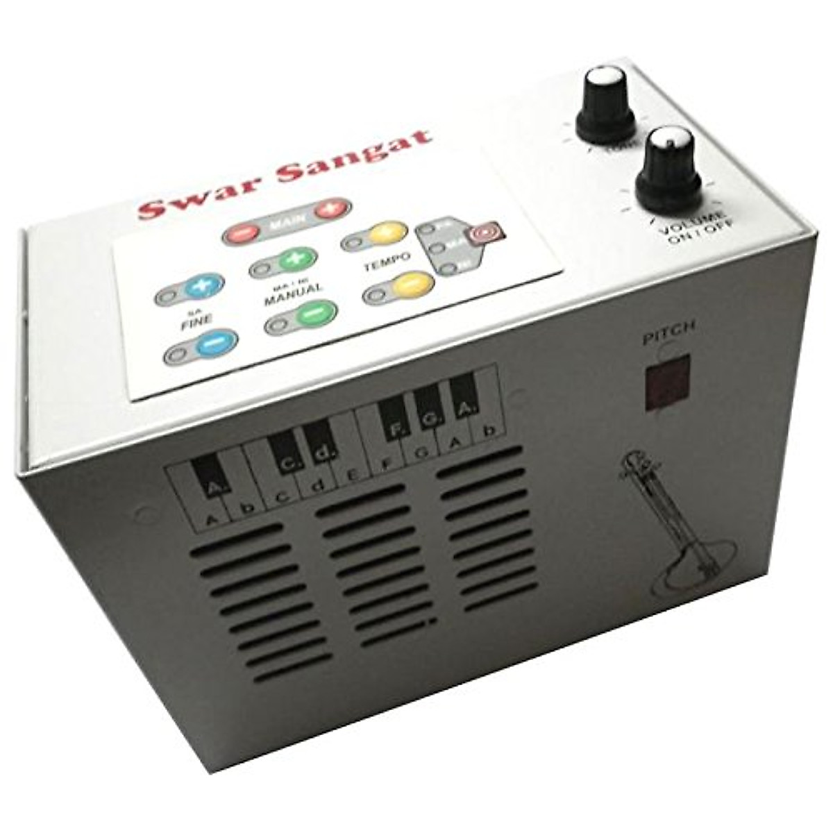 SWAR-SANGAT FULL METAL BODY INDIAN DIGITAL TANPURA RAAGINI RANJANI DRONE WITH CLASSIC KNOB CONTROLS. USA POWER ZONE