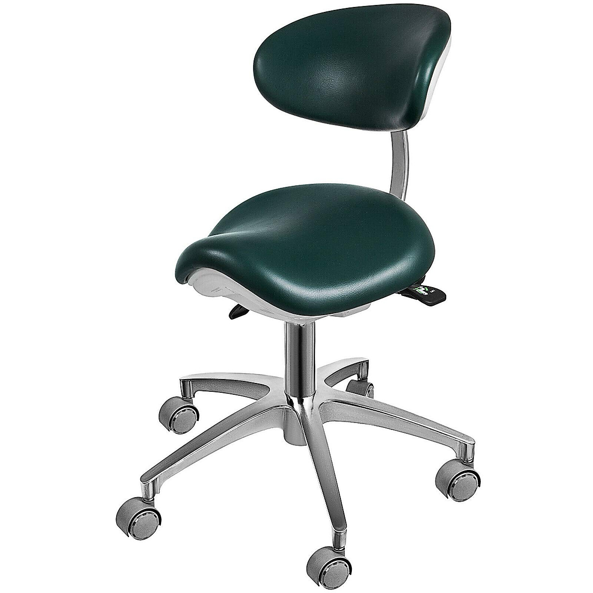 Aries Outlets Green PU Leather Saddle Doctor's Stool Dental Spine Dentist Medical Office