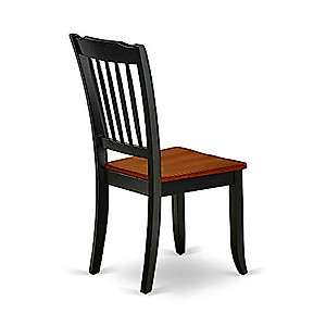 East West Furniture PFDA7-BCH-W 7PC Square 36/54 inch Table with 18 in Leaf and 6 Vertical slatted Chairs