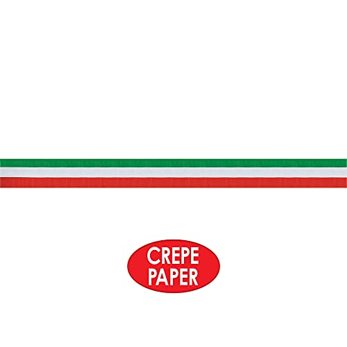 Beistle , 4 Piece Crepe Streamers, 2.5" x 30' (Red/White/Green)