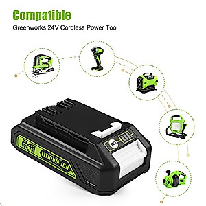 energup 2Pack Replacement Greenworks 24V Battery 3.0Ah BAG708 29842 29852 Battery Compatible with 20352 22232 2508302 24-Volt Greenworks Lithium-Ion Battery