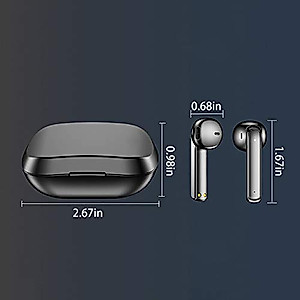 Sunffice Bluetooth Earbuds, Wireless Bluetooth 5.0 Headphones in Ear Earpieces with Charging Case, Hands-Free Headsets with Mic, LED Power Display,Touch Control for iPhone and Android(Black)