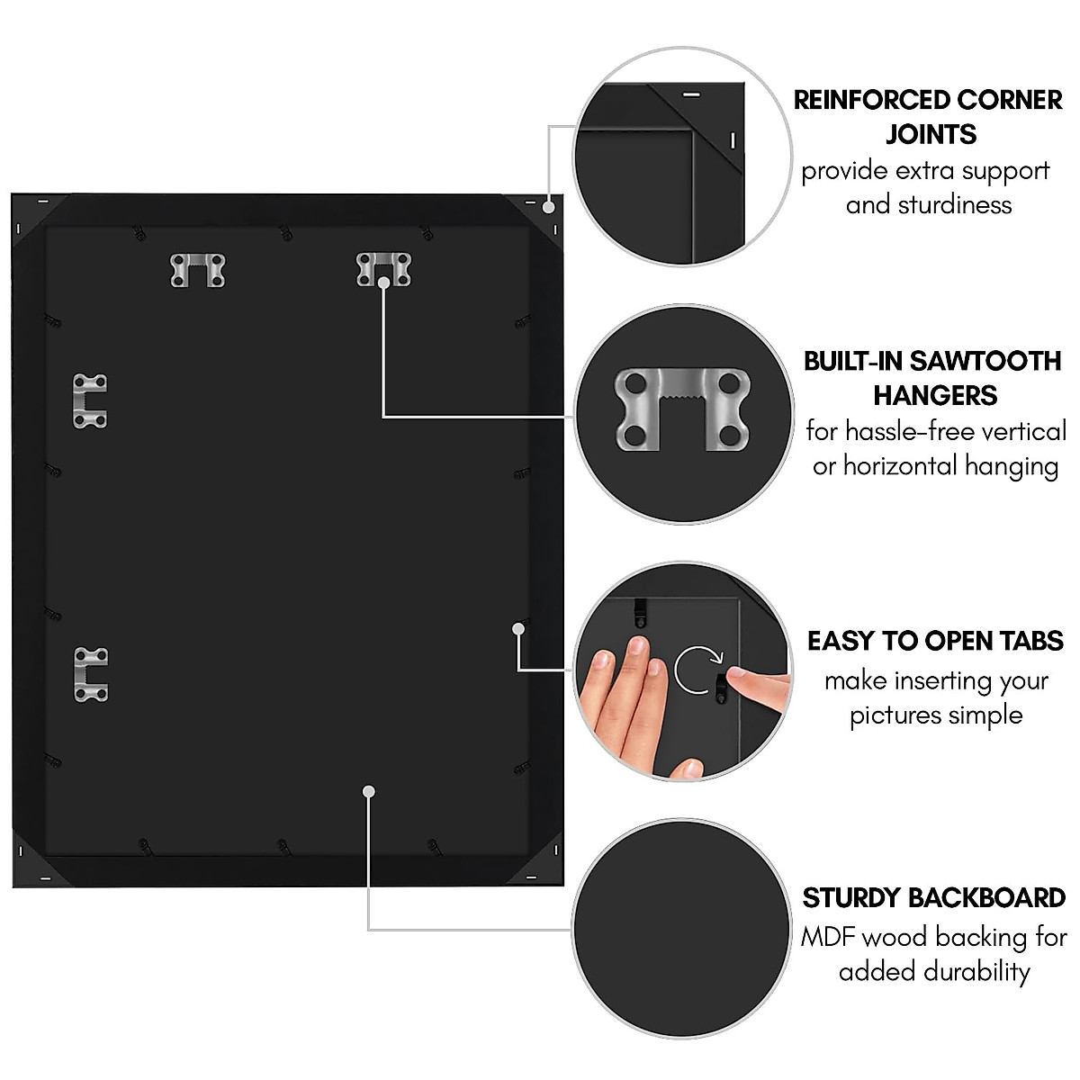 Americanflat 18x24 Poster Frame in Black - Composite Wood with Polished Plexiglass - Horizontal and Vertical Formats for Wall with Included Hanging Hardware