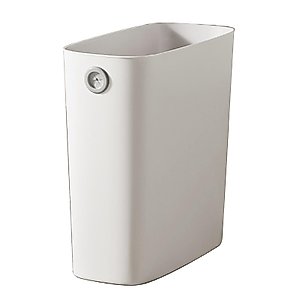 Tyenaza Small Trash Can, Plastic Wastebasket Slim Open Top Garbage Container Bin for Narrow Spaces Bedroom, Office, Living Room, Laundry,Toilet (White)