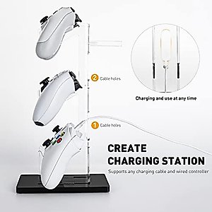 OAPRIRE Universal 3 Tier Controller Holder and Headset Stand for PS4 PS5 Xbox ONE Switch, Controller Stand Gaming Accessories, Build Your Game Fortresses (Black)