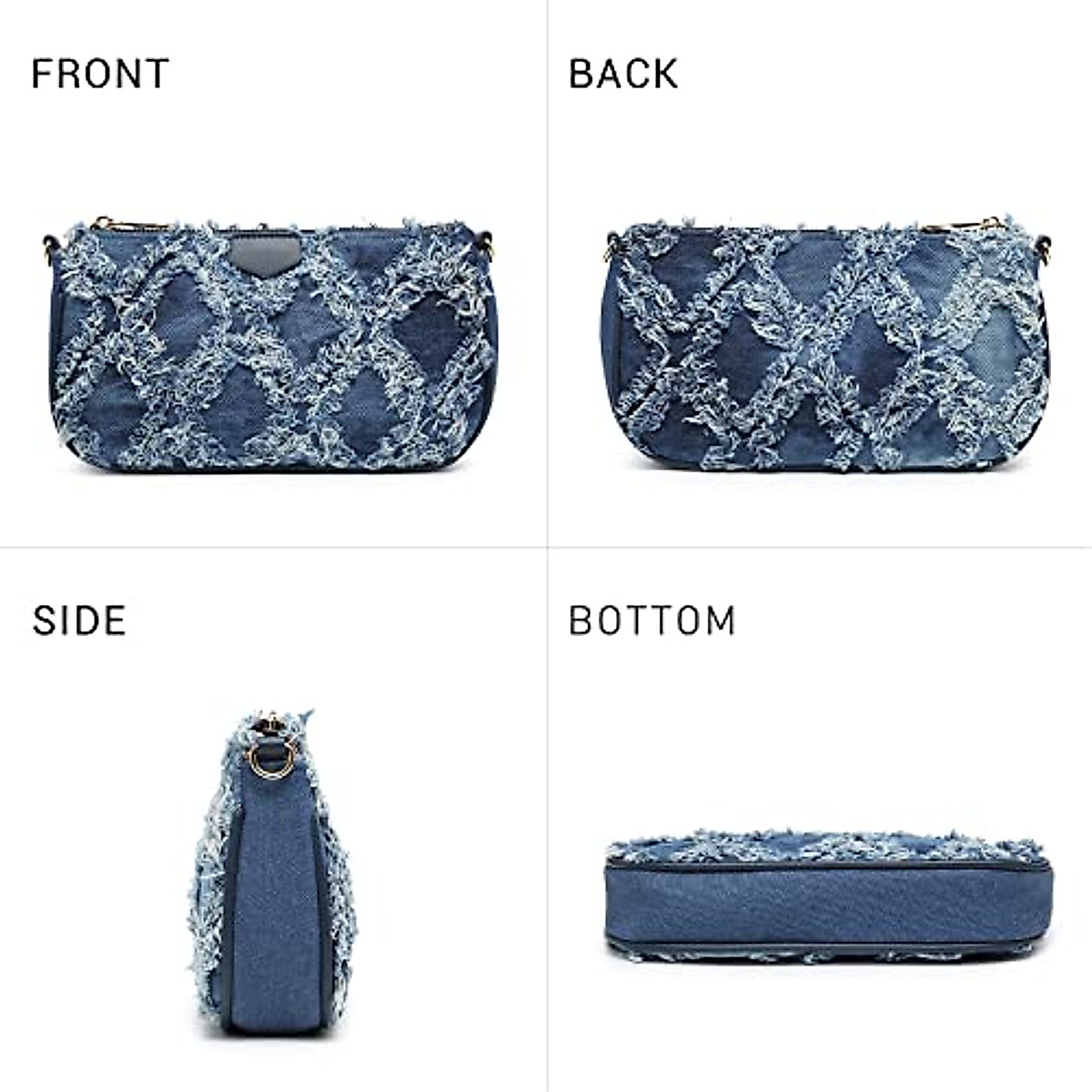 MARCO M KELLY Small Crossbody Bags for Women Multipurpose Lightweight Shoulder Handbag with Coin Purse 3pcs Set, Denim Blue