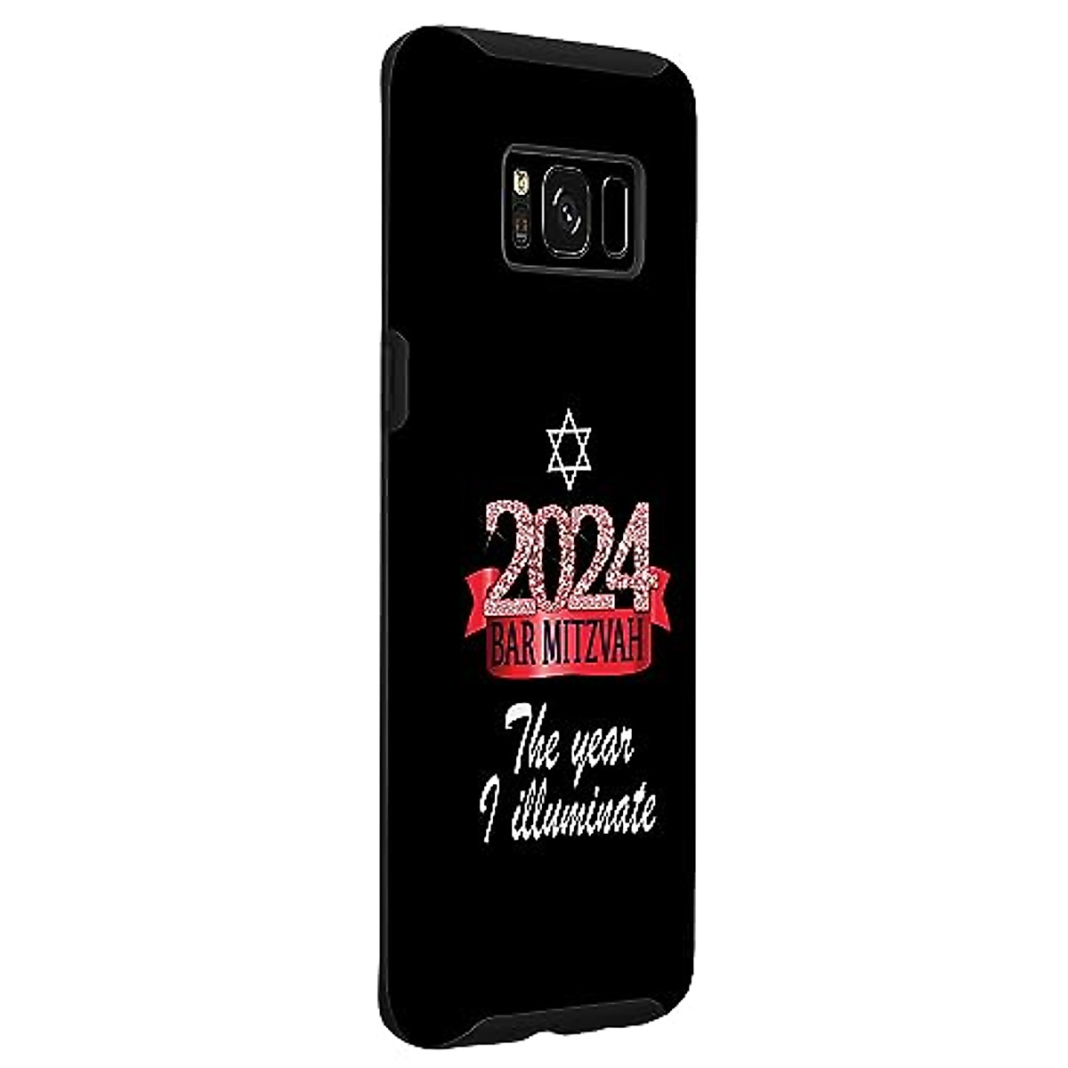 Galaxy S8 2024 Bar Mitzvah Quote Festive Black Red Decor Case