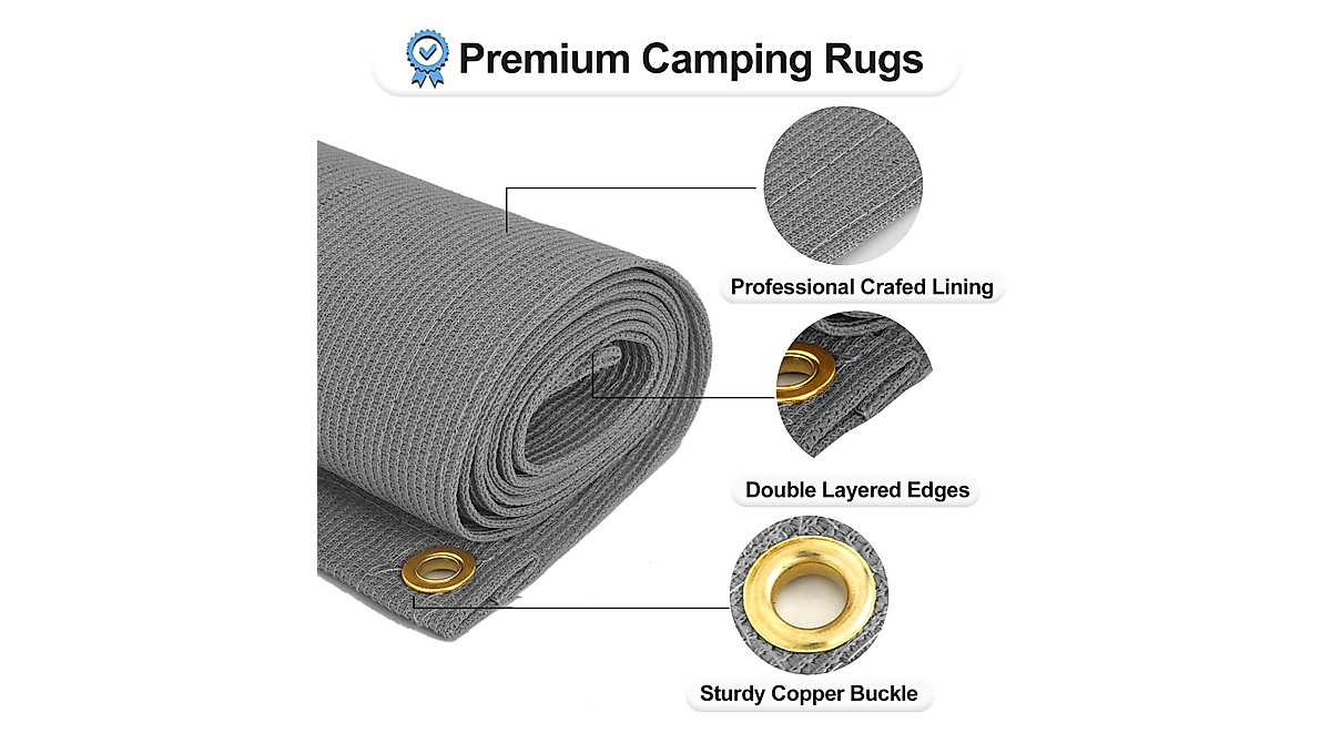 OutdoorLines Portable Tarp Outdoor Rug 8x10 ft - Weather Resistant Deck Mat