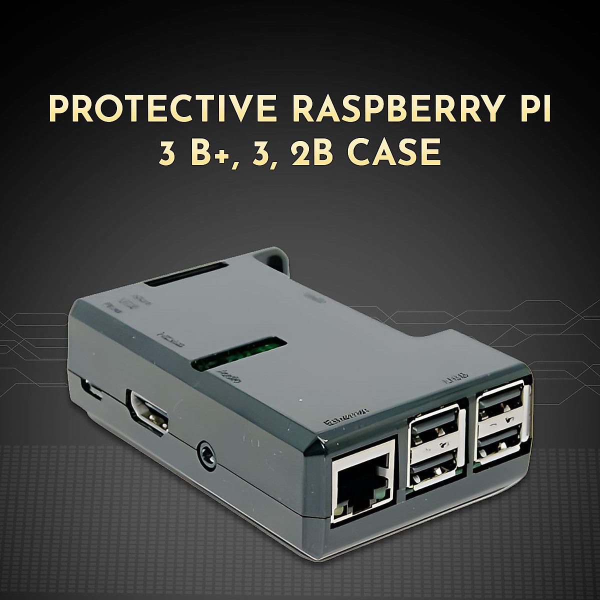 sb components Jet Black Case for Raspberry Pi 3 Model B and Raspberry Pi 2 Model B (Black) with Access to All Ports