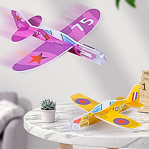 Manmel 50 Pcs Foam Gliders Planes Toys for Kids, Paper Airplane Toys Set, Plane Party Favors Goodie Bag Stuffers, Outdoor Flying Toys, Bulk Toys for Classroom Prizes Boys and Girls