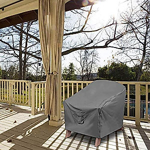 Vailge Patio Adirondack Chair Covers, Heavy Duty Patio Chair Cover, Waterproof Outdoor Lawn Patio Furniture Covers (Standard - 2 Pack, Grey)