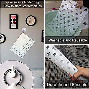 WISYOK 12 Pieces American Flag 50 Star Stencil Templates, 6 Sizes American Flag Templates, Ideal for DIY Crafts Design, Independence Day Project, American Flag Projects