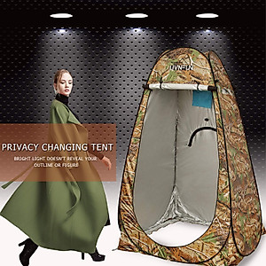 LUVNFUN Privacy Shower Tent – Pop Up Changing Tent Camping Shower Toilet Tent Portable Shelters Room 6.2 FT Tall - Color Forest