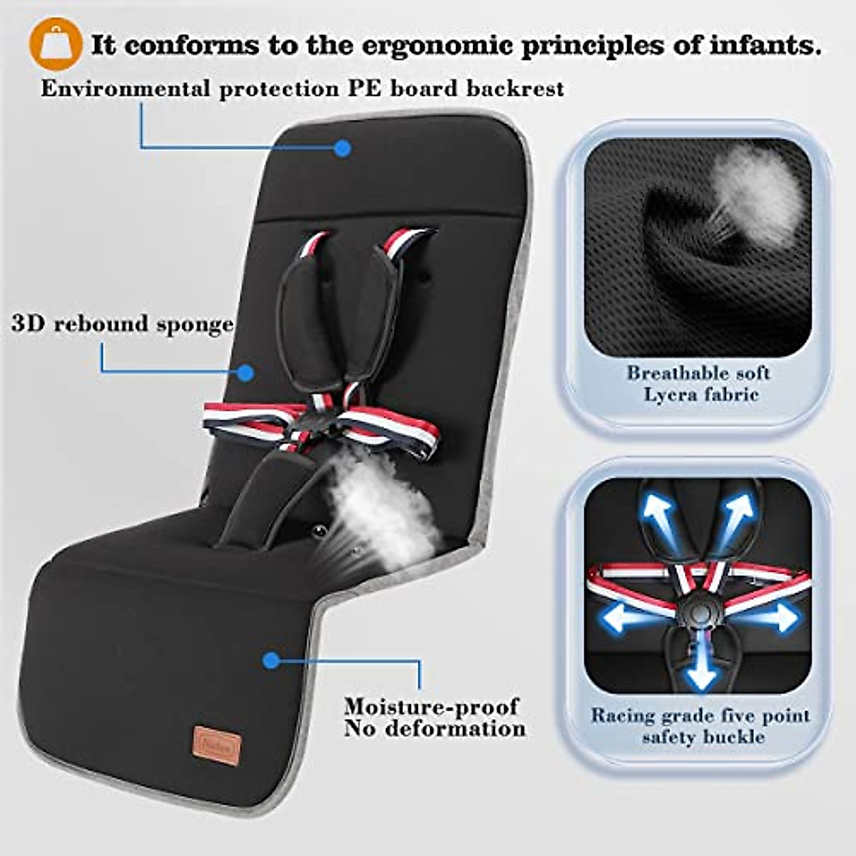 Blahoo Lightweight Baby Stroller, Folding Compact Travel Stroller for Airplane, Umbrella Stroller for Toddler(Gray)