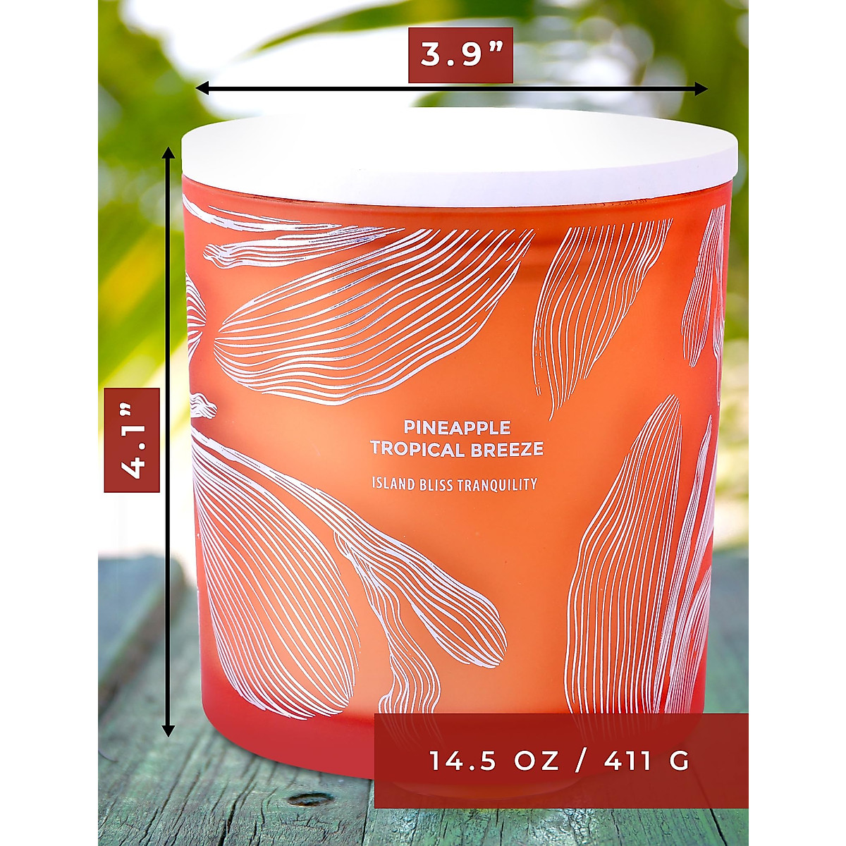 Pineapple Tropical Breeze 3 Wick Candle Large - Highly Scented Candle for Home 14.5 oz - Soy Candle - Home Fragrance Candles - Aromatherapy Relaxing Candle - Pineapple Paradise Candle for Men & Women