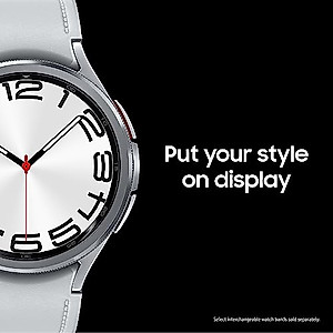 SAMSUNG Galaxy Watch 6 Classic 43mm LTE Smartwatch w/ Rotating Bezel, Fitness Tracker, Personalized HR Zones, Advanced Sleep Coaching, Heart Monitor, BIA Sensor, US Version, Silver