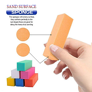 Nail File and Buffer, Professional Manicure Tools Kit 6pcs Rectangular Art Care Buffer Block 6pcs 100/180 Grit Double-sided Nail Files 6 pcs Purple 180/240 Emery Board & Buffers Brushes, 14Pcs/Pack