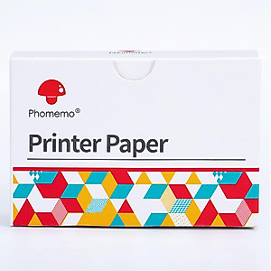 Phomemo White Self-Adhesive Thermal Paper, Glossy Printable Sticker Paper for Phomemo M02/M02 Pro/M02S/M03 Bluetooth Pocket Mobile Printer, Black on White, 50mm x 3.5m, Diameter 30mm, 3-Rolls