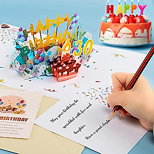 30th Musical Birthday Card with Light & Blowable Candle, Pop-Up Birthday Card for 30 Years Old Male Female, Applause Cheers Sound Effect - Unique Greeting Card 30 Bday Gift Ideas for Women Men