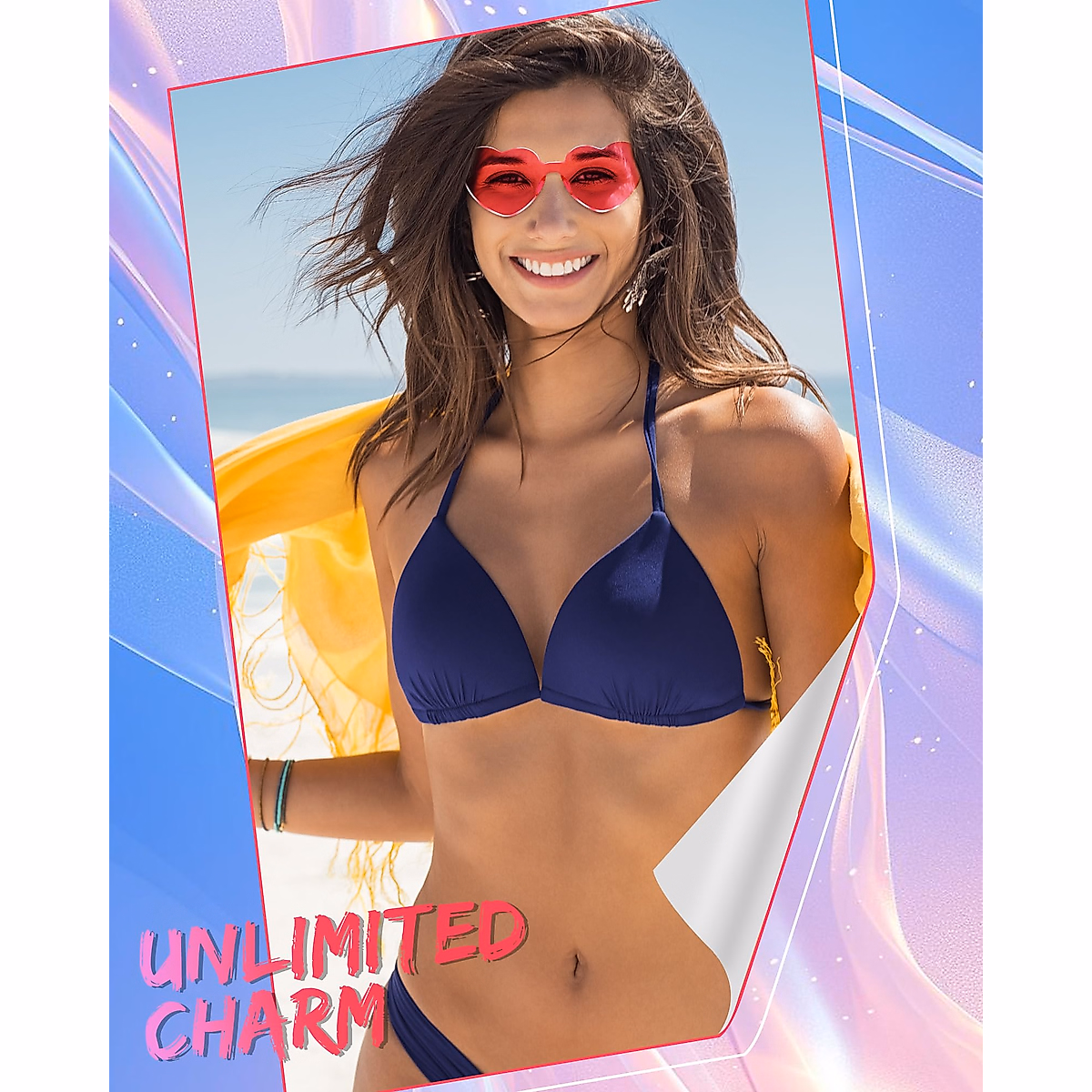 ZHANGBY 9 Pairs Heart Sunglasses Trendy Transparent Candy Color Party Hot Pink Glasses