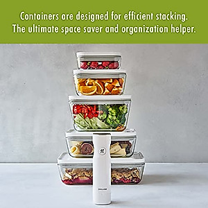 ZWILLING Fresh & Save 7-pc Vacuum Sealer Machine Starter Set, Sous Vide Bags, Meal prep, Airtight Food Storage Containers, Glass