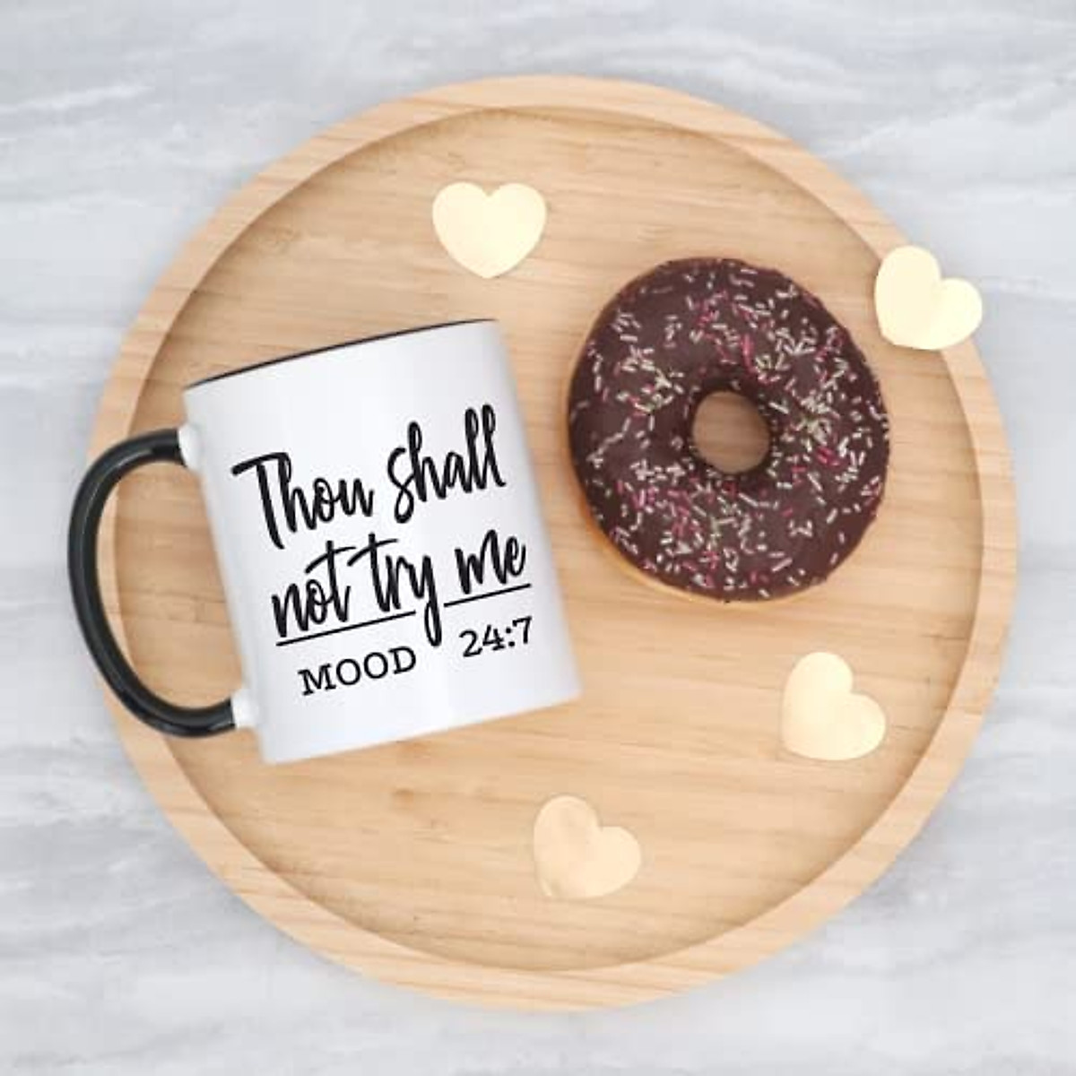 Celebrimo Thou Shall Not Try Me Funny Coffee Mug - Bestie Gifts For Women - Sarcastic and Fun Gifts For Friends - Funny Gifts For Men - Birthday Gift Mugs For Mom, Dad, Boss - 11oz Cup